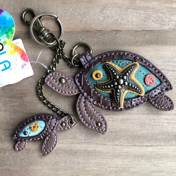 Chala | Accessories | Chala Two Sea Turtles Key Fob Keyring Faux ...
